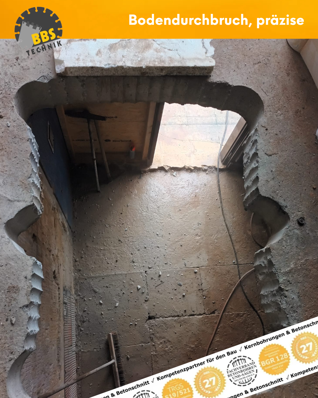 Beton-Durchbruch: Wanddurchbruch, Deckendurchbruch, Bodendurchbruch ...